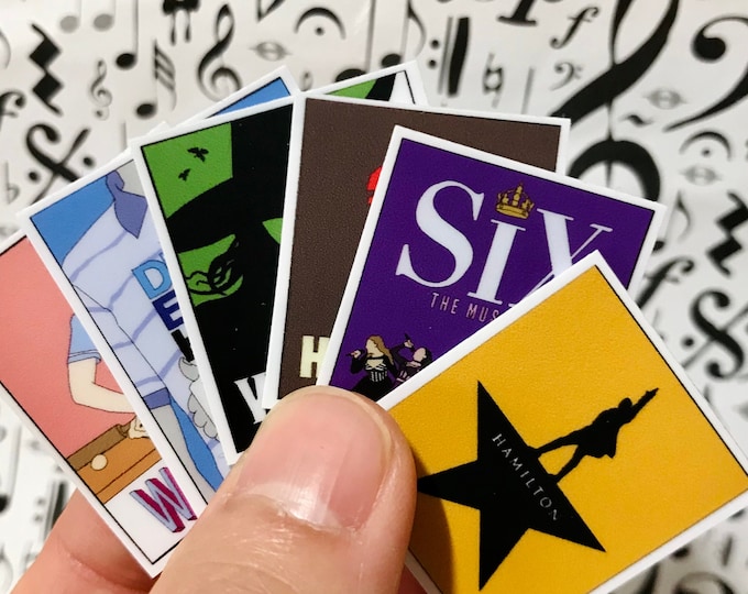 Mini Broadway Stickers (vinyl) - Musical Stickers, Hamilton, Waitress ...