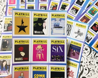 Broadway Playbill Inspired Sticker Pack Waterproof Including Hamilton ...