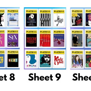 Broadway Sticker Sheet Musical Sticker Sheet, Broadway Stickers ...