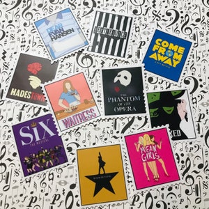 Broadway Stamp Stickers (vinyl) - Broadway Stickers, Musical Stickers ...