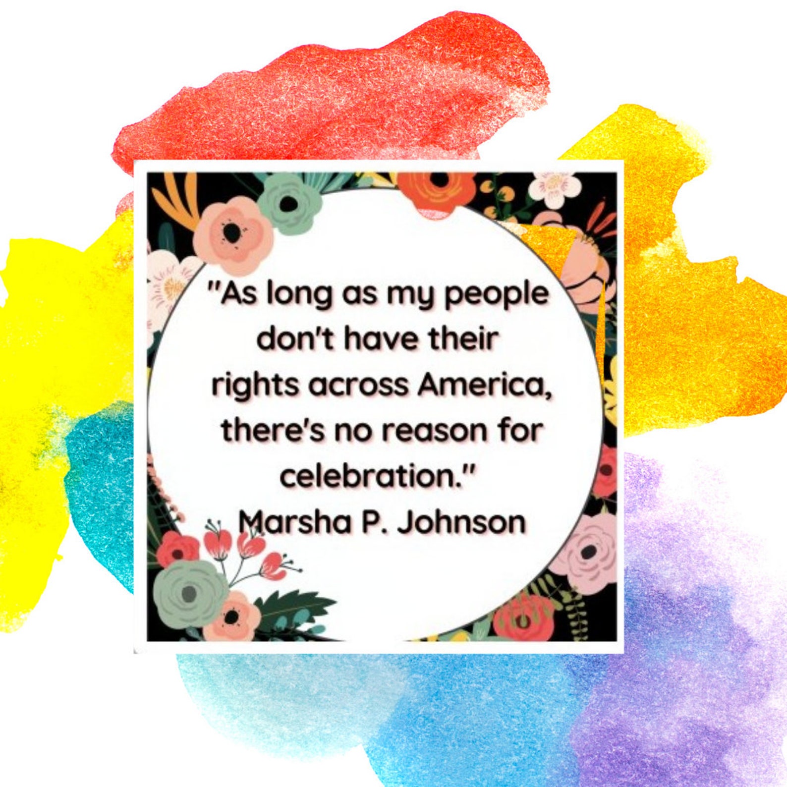 Marsha P Johnson Square Glossy Quote Sticker Pride Etsy Uk