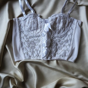 RARE Vintage 1990 French Aubade Cotton Hearts Bustier Romantic 30 - Etsy