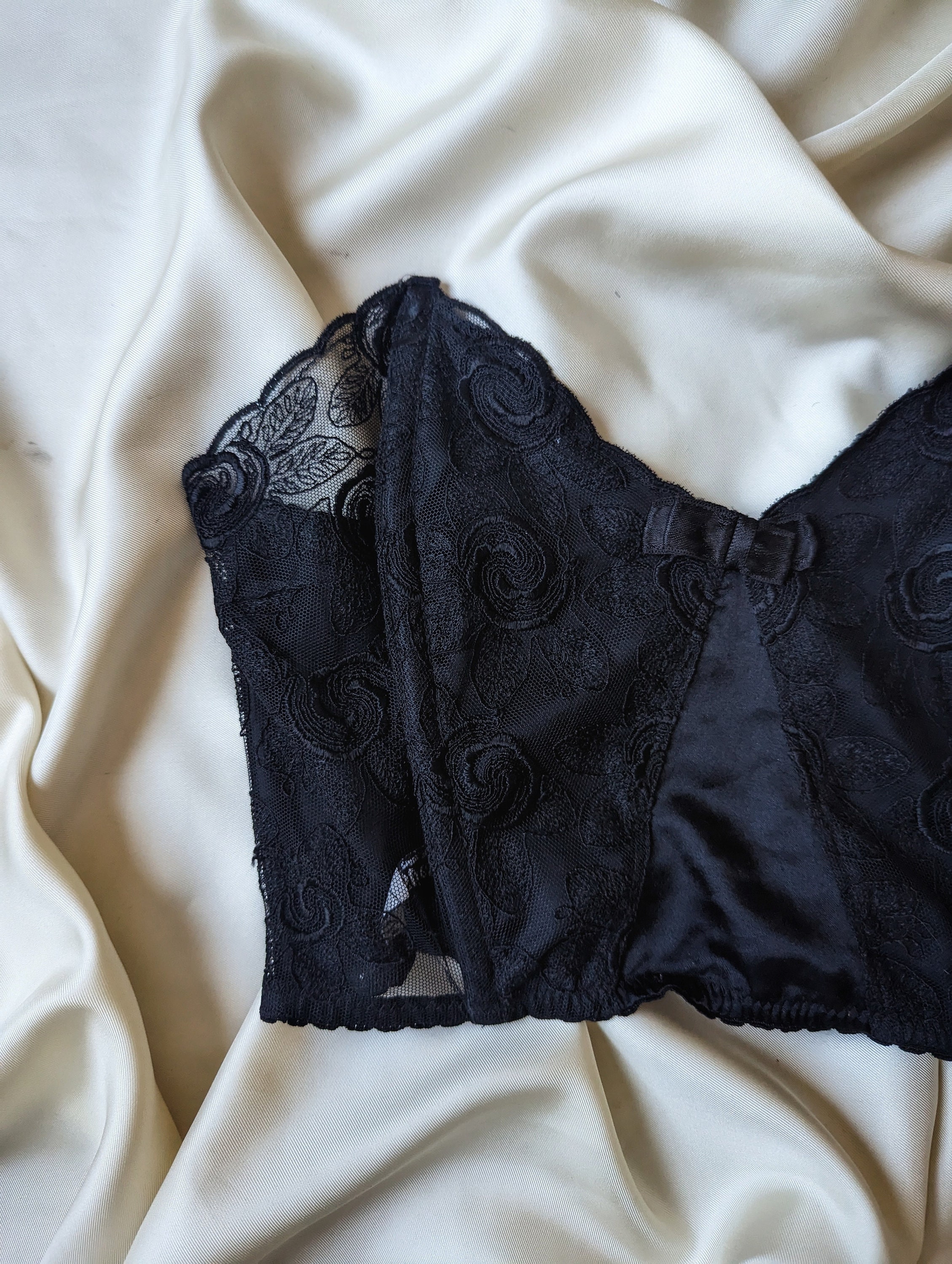 RARE Vintage Designer Black Mini Bustier Lace Transparent - Etsy