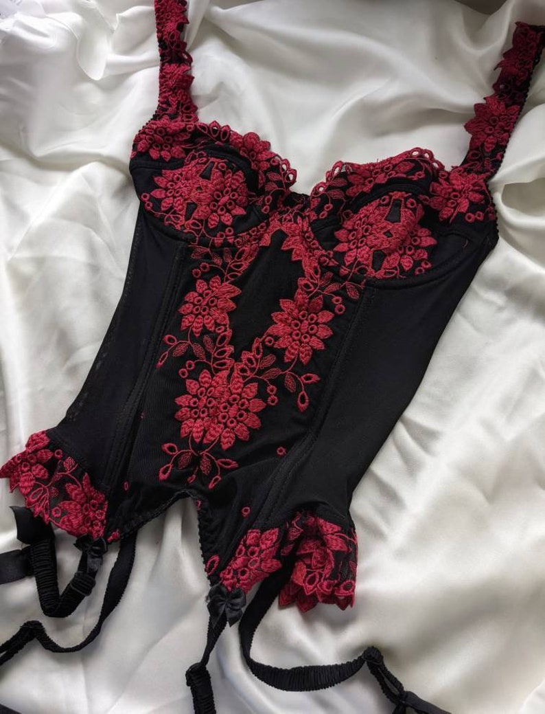 Rare Vintage 1980 French Designer Red and Black Basque Gothic - Etsy