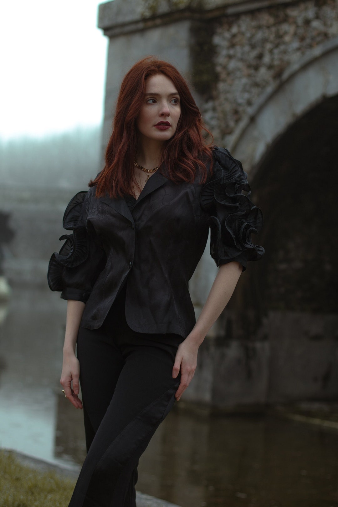 UNIQUE Pure Silk Vintage French Dramatic Baroque Jacket Ruffles Sleeves ...