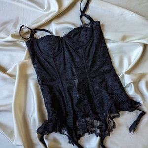 SUPER RARE Vintage Black Buster Garter Belt Romantic French 32B - Etsy