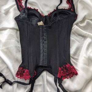 Rare Vintage 1980 French Designer Red and Black Basque Gothic 36B - Etsy