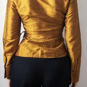 SUPER RARE Vintage Wild Silk Gold Wrap Blouse Dramatic Xs/s - Etsy