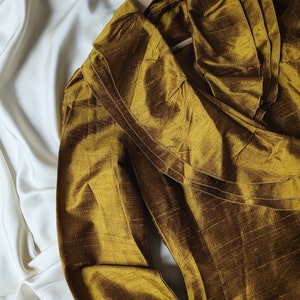 SUPER RARE Vintage Wild Silk Gold Wrap Blouse Dramatic Xs/s - Etsy