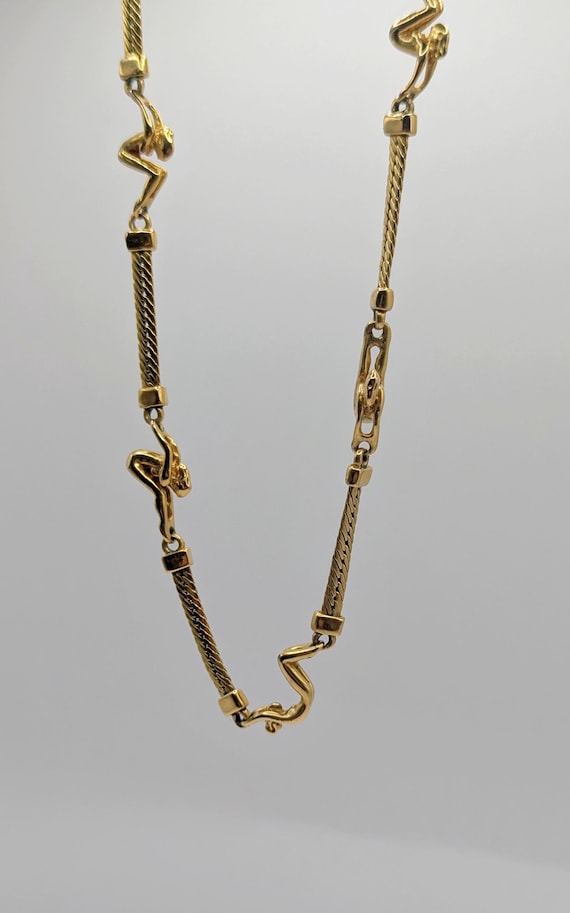 SUPER RARE Charles Jourdan gold plated dancers woman … - Gem