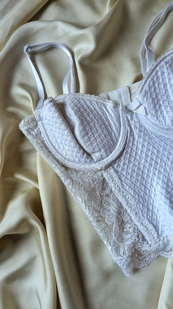 RARE Simone Perele Paris white lace romantic quilted … - Gem