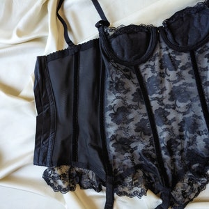SUPER RARE Vintage Black Buster Garter Belt Romantic French 32B - Etsy