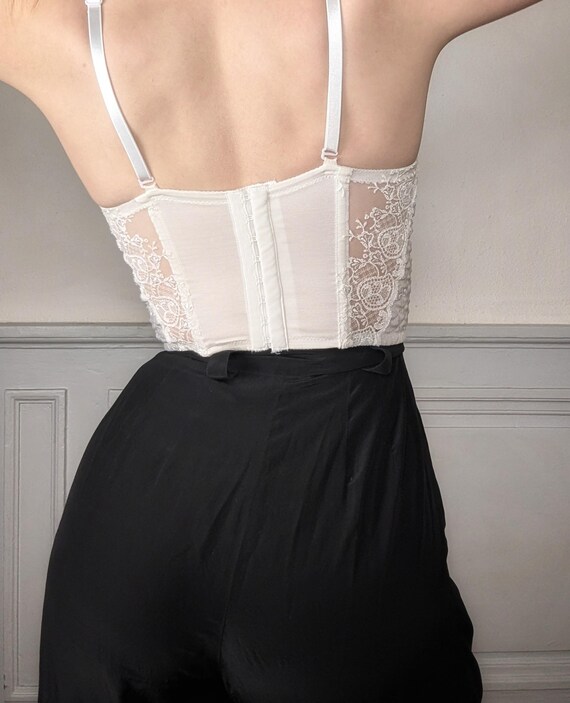 RARE Antinéa Paris white quilted satin and lace bride… - Gem