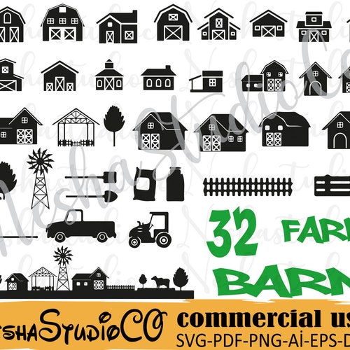 SVG PDF & EPS Files Ranch Barn Clipart Svg Farm Barn Svg | Etsy Canada