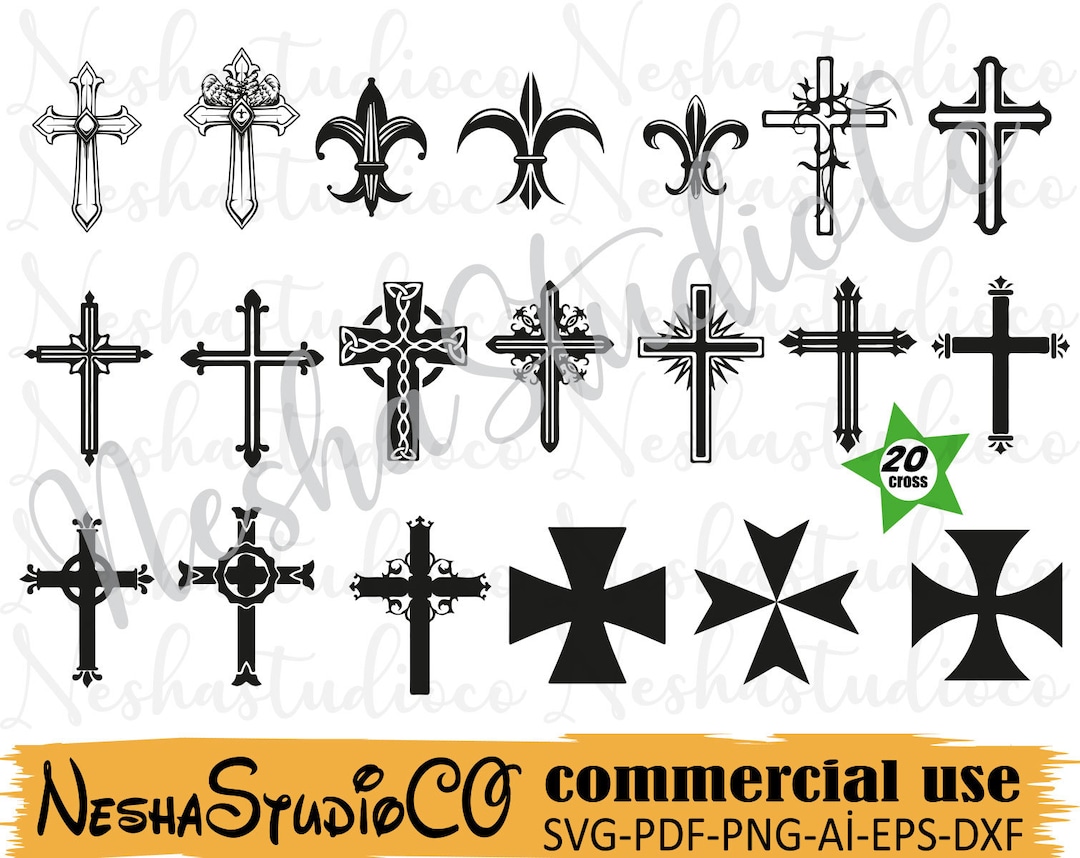 Cross Svg Bundle,cross Svg,cross Svg Silhouette,crosses Clipart,cross ...