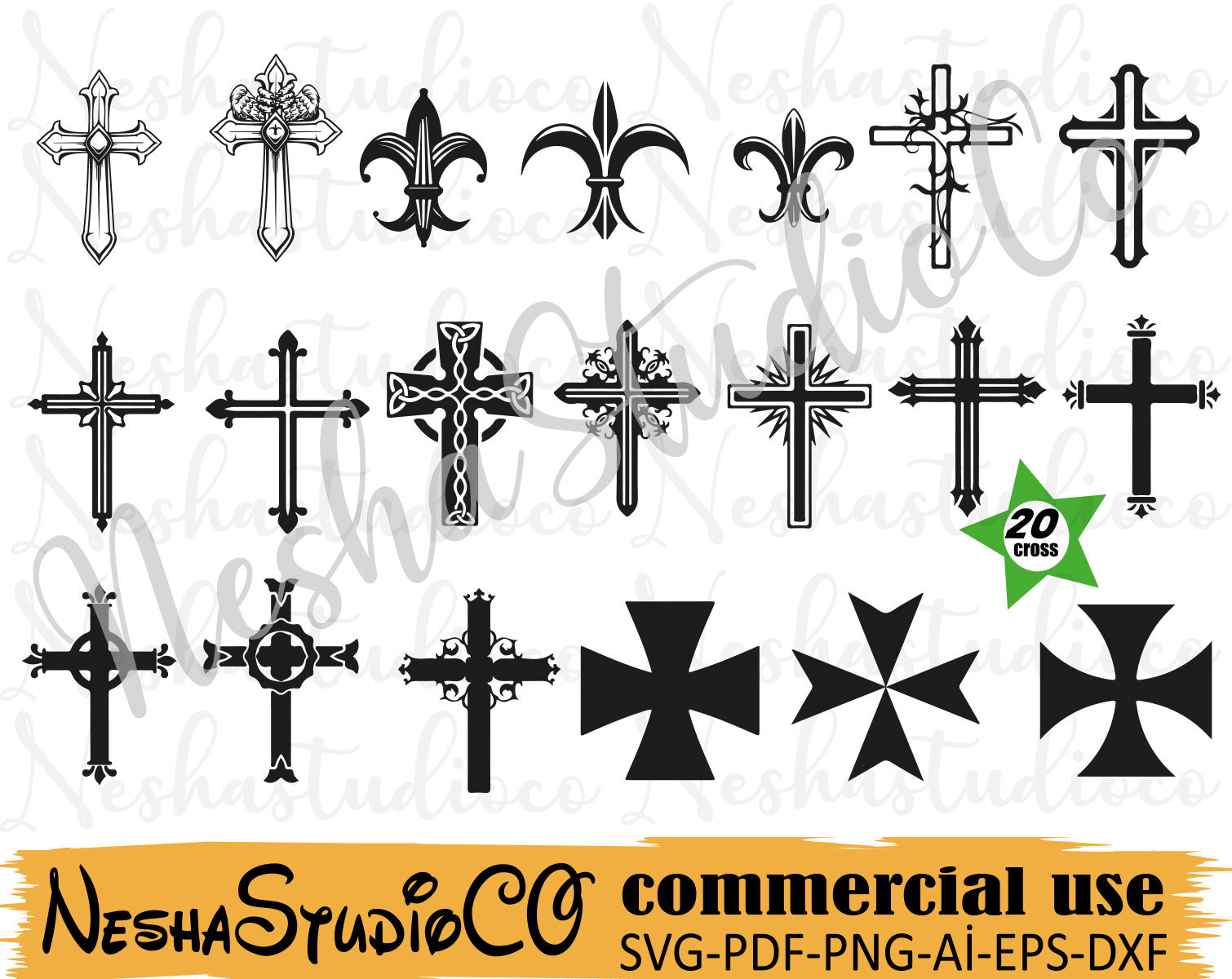 Cross Svg Bundlecross Svgcross Svg Silhouettecrosses - Etsy
