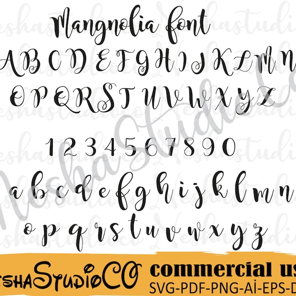 Magnolia Sky Embroidery Font - Etsy