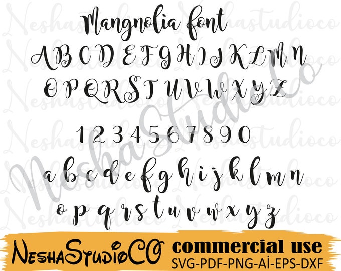 Magnolia Handwriting Font SVG, Handwriting Font SVG, Cursive ...