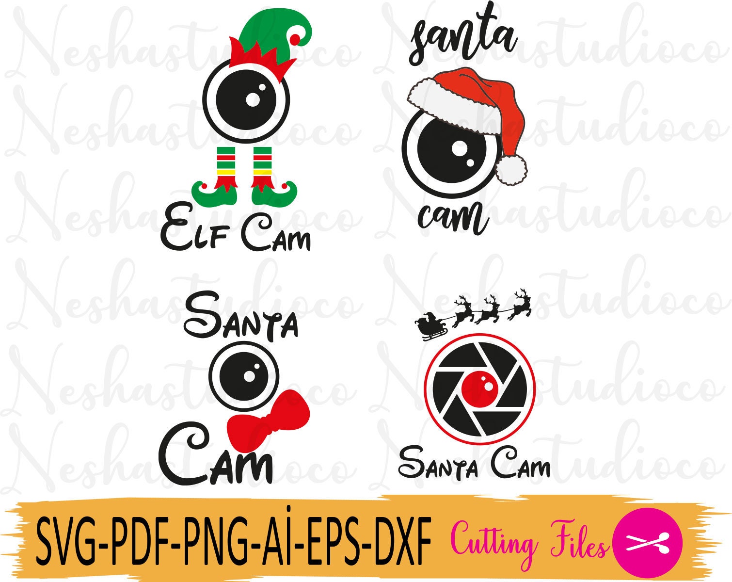 Santa Cam Bundle Svg Christmas Cam Svg Christmas Ornament - Etsy