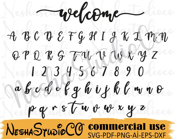 Welcome Font Svgwelcome Svgalphabet SVG Fonts Cutfile | Etsy UK