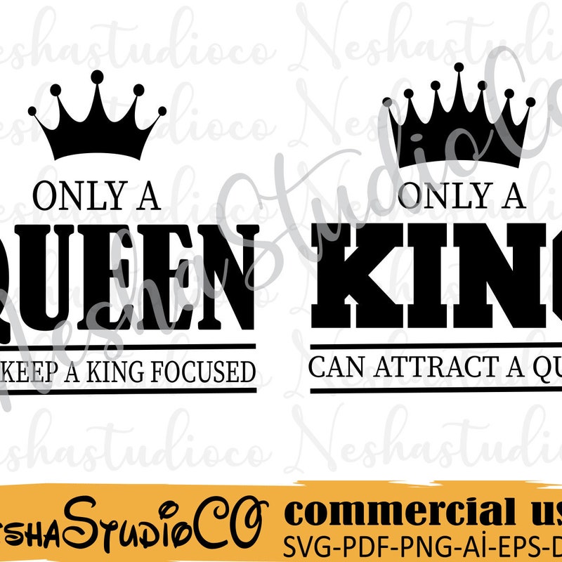 Svg King and Queen - Etsy