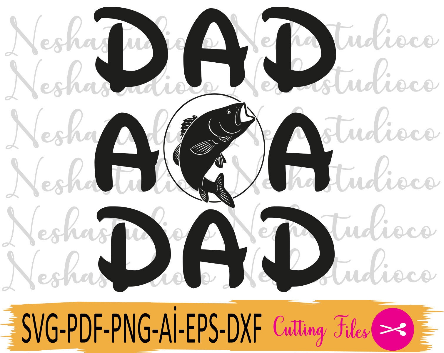 DAD Fishing Svgbass Fish Svgdaddyfathers Day Svg Dad Svg | Etsy