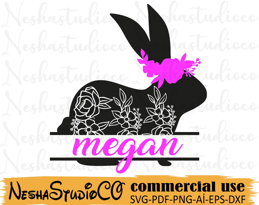 Rabbit Monogram Svg, Rabbit Svg, Rabbit Monogram, Rabbit Clip Art ...
