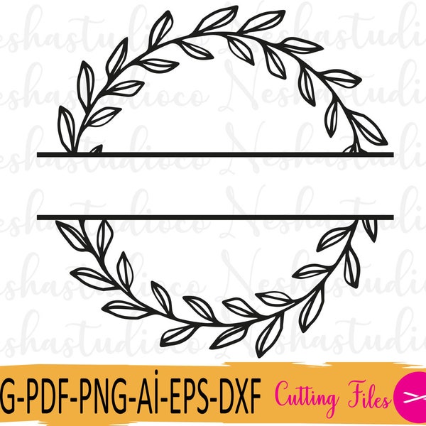 Split Wreath Svg - Etsy