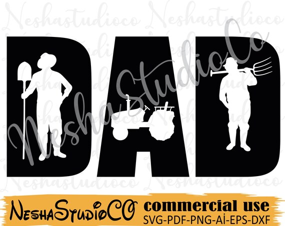Dad Farmer Svgdad Svgfather's Day Svgdad Life - Etsy