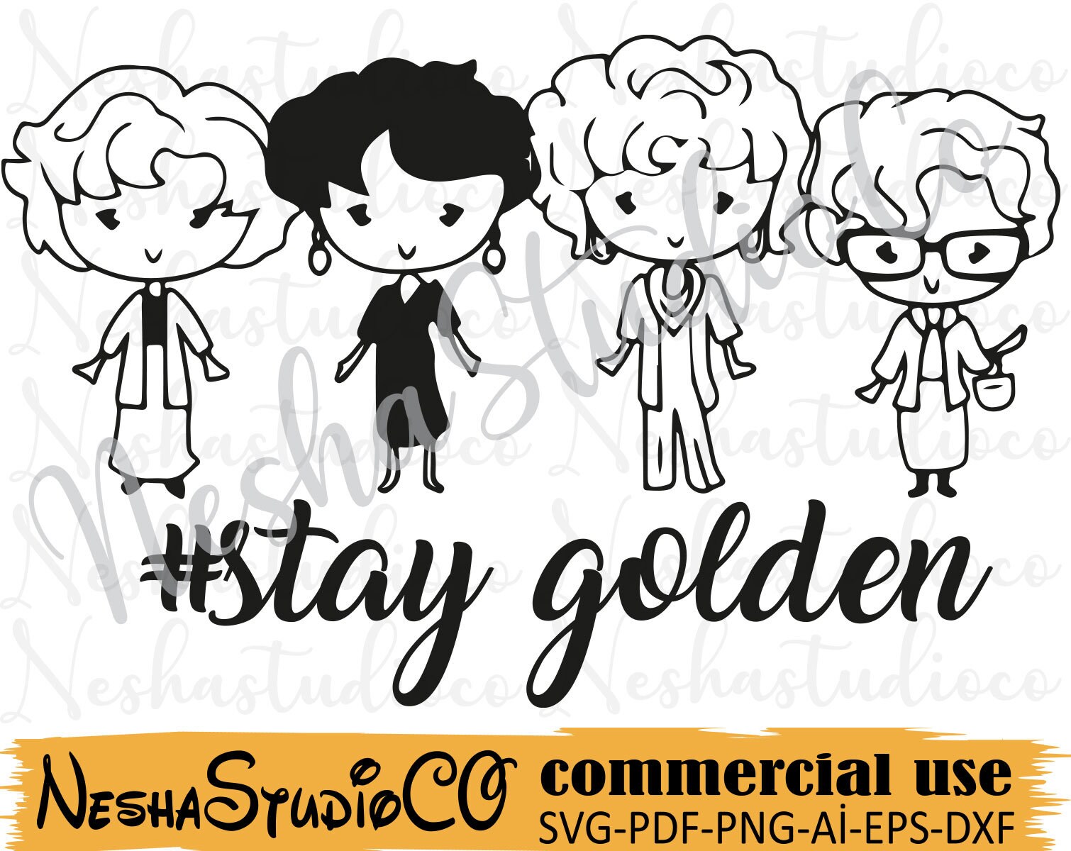 Golden Girls Faces Svgstay Golden Svggolden Girls - Etsy