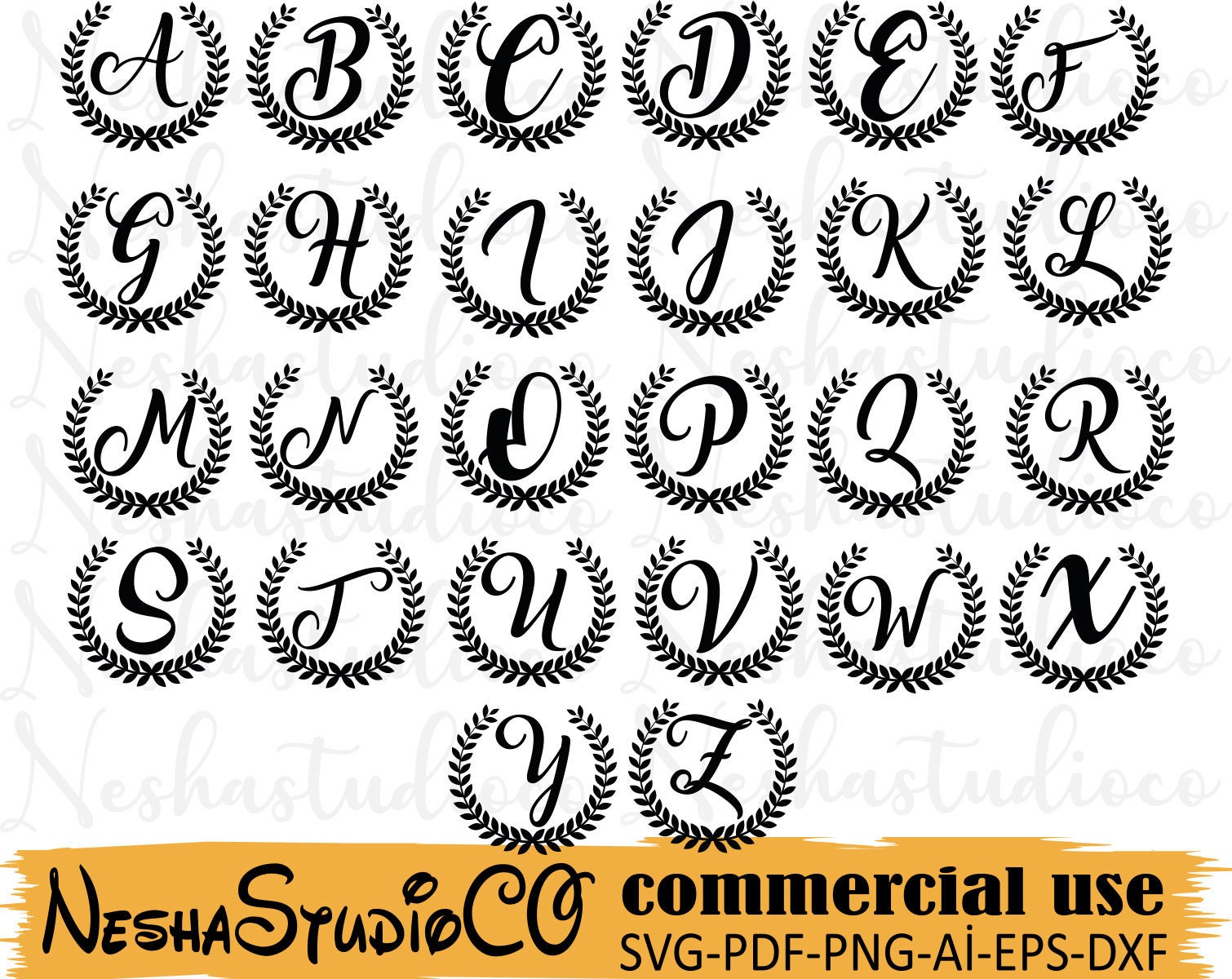 Monogram Alphabet Svgsplit Monogram SVG26 Individual Svg - Etsy