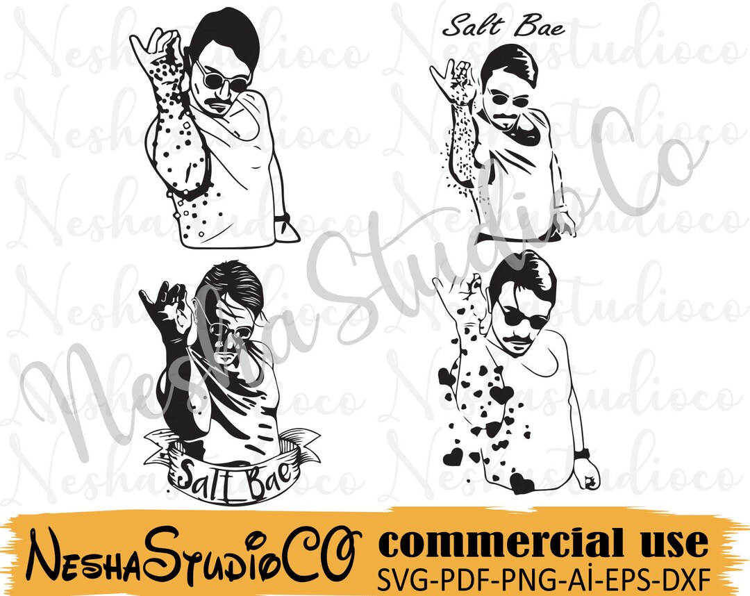 Salt Bae Svg Bundle,salt Bae Svg,salt Bae Clipart,salt Bae Silhouette ...