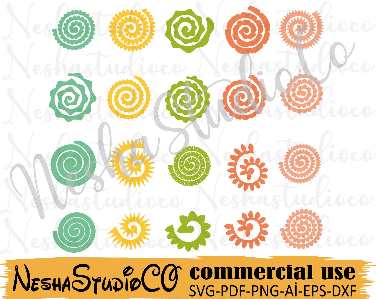 Rolled Paper Flowers Svg,rolled Flower Svg, Flowers Template, Flowers ...