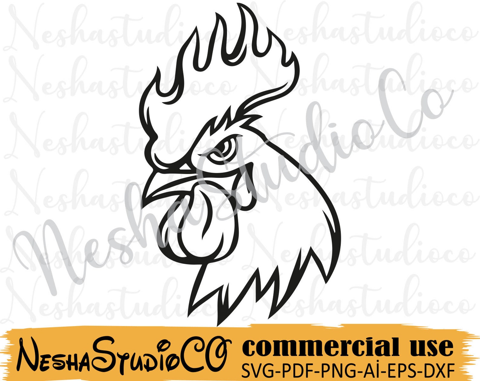 Rooster SVG rooster Silhouette Rooster Clipart Rooster - Etsy