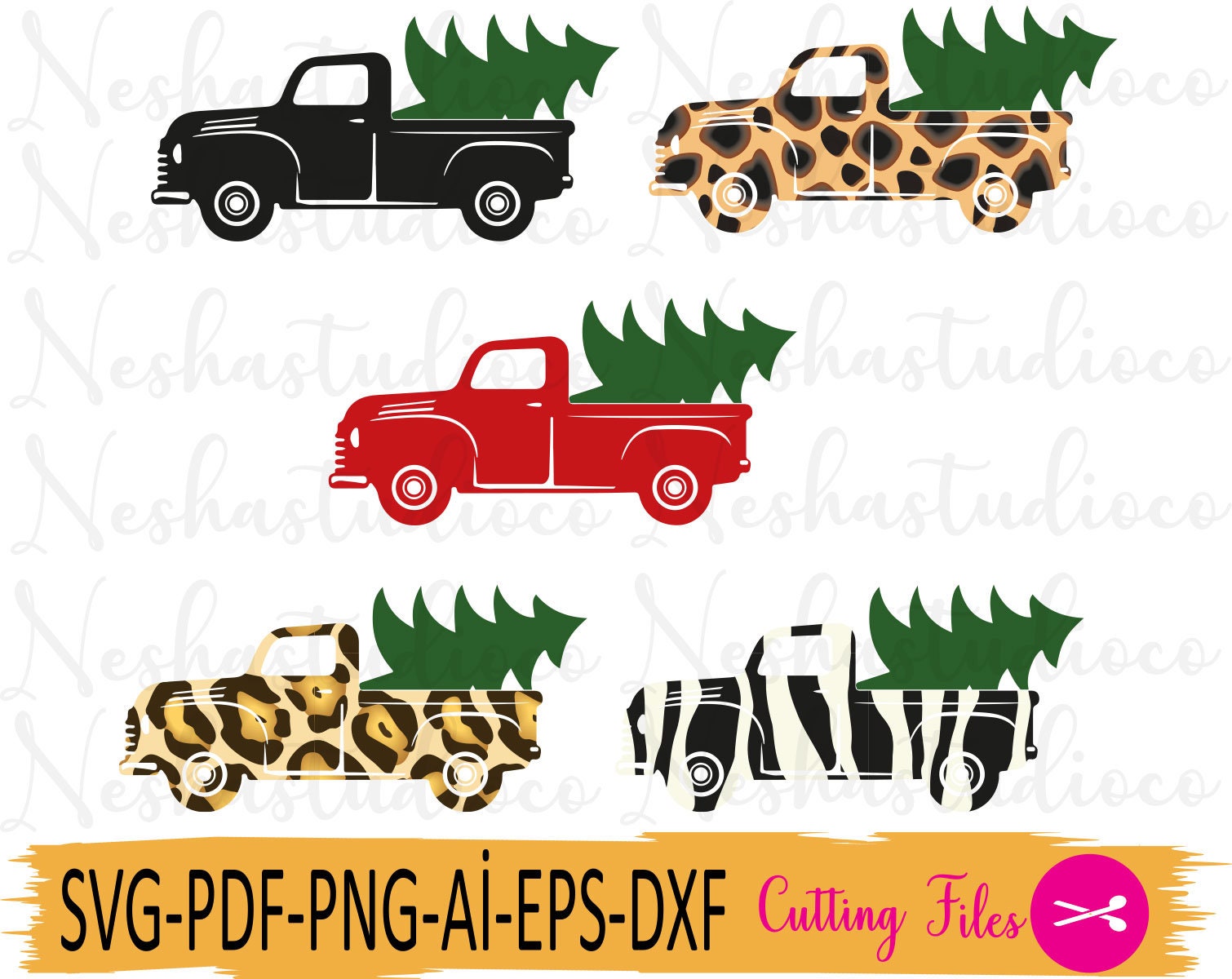 Christmas Truck Bundle SVG Truck svg Truck With Tree SVG | Etsy