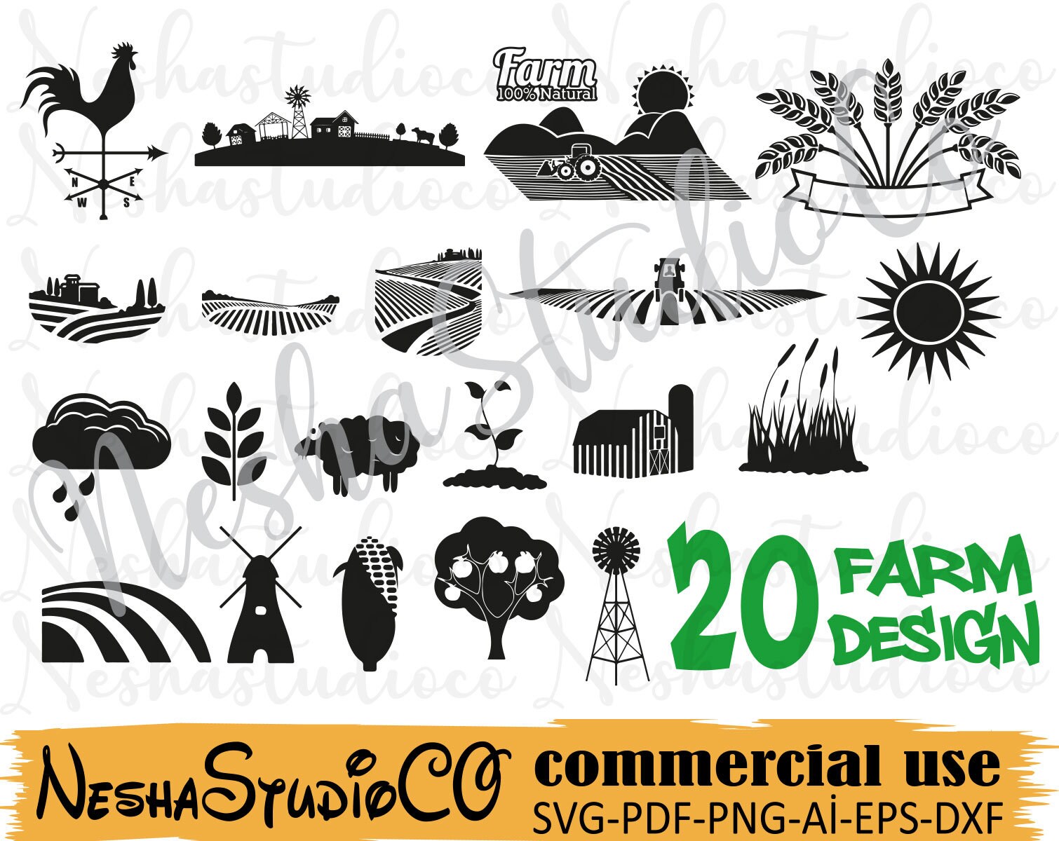 Farm SVG Bundle,farm Svg,farmer Svg,farm Tractor Vector,farm Clipart ...