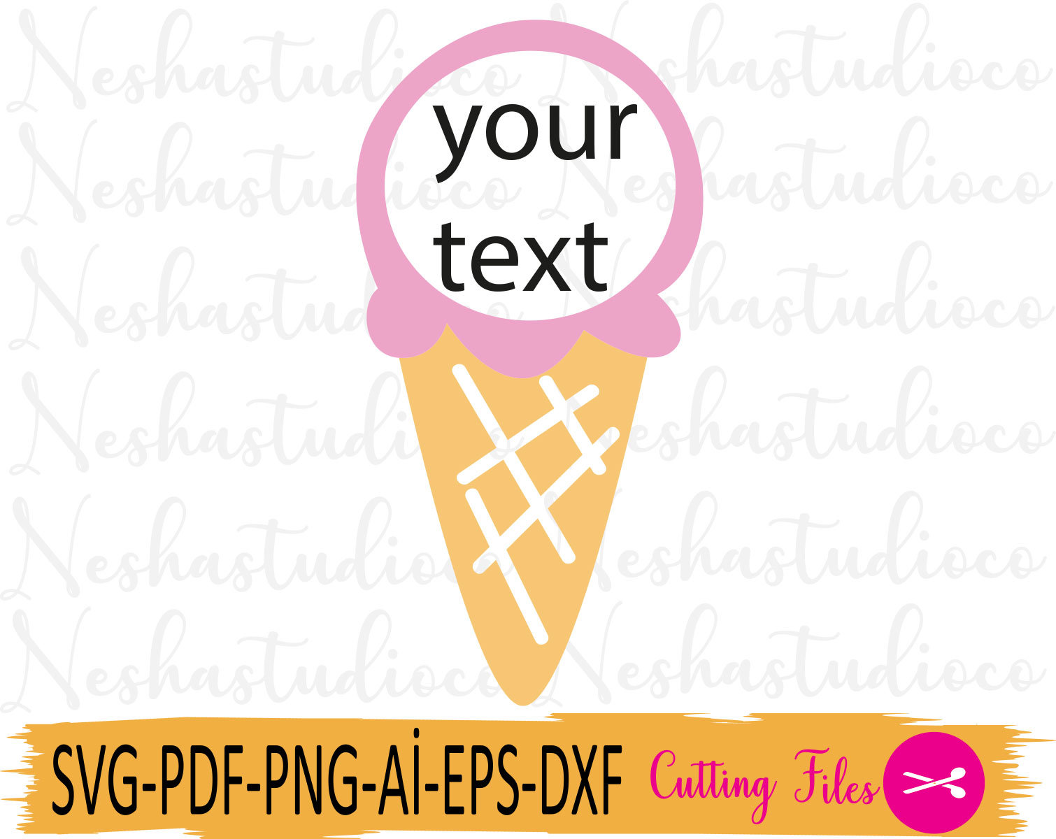 Ice Cream Svg Ice Cream Monogram File Summer Svg Sunny | Etsy