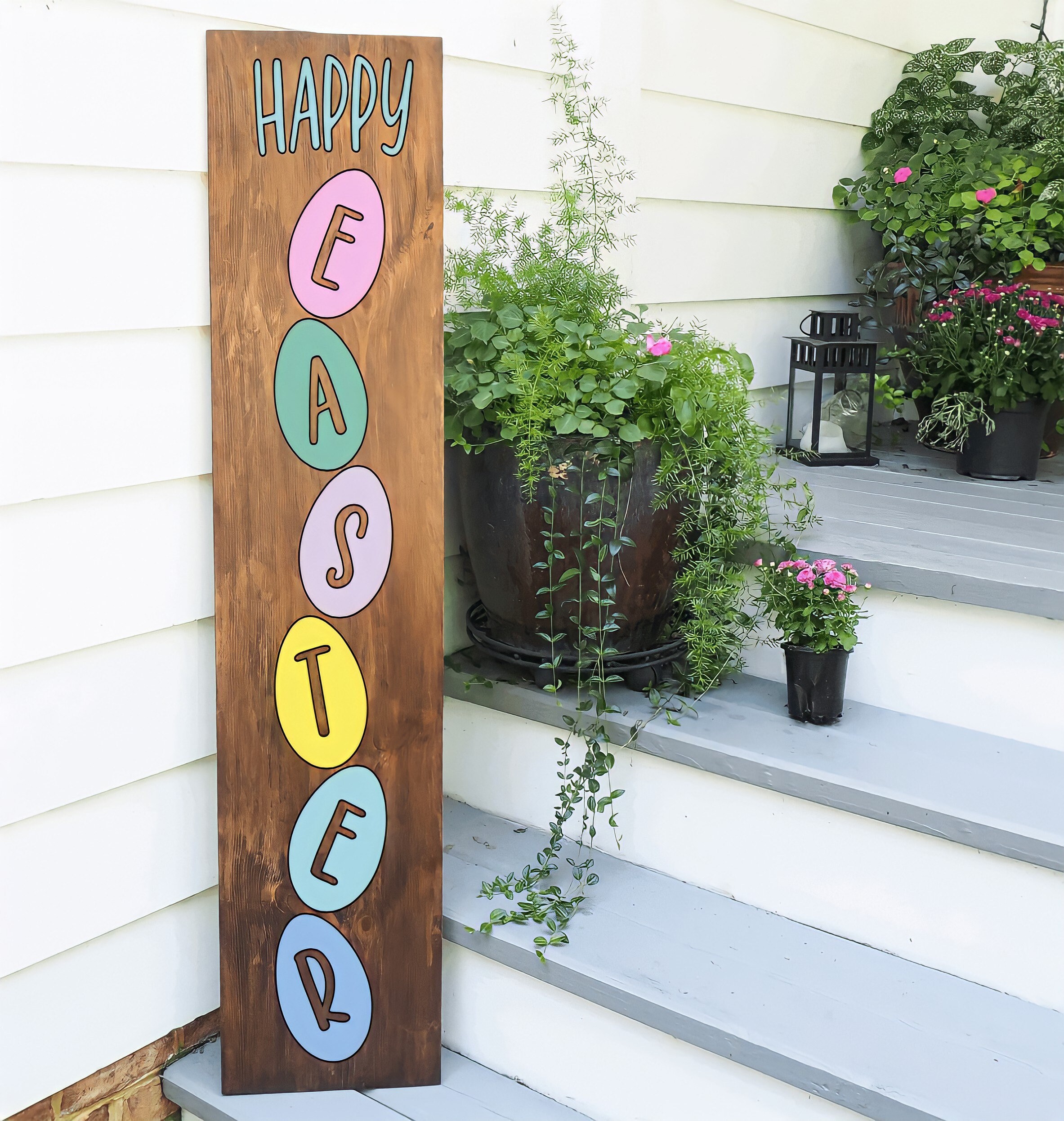 Easter Porch Sign Happy Easter Porch Sign Easter Bunny - Etsy