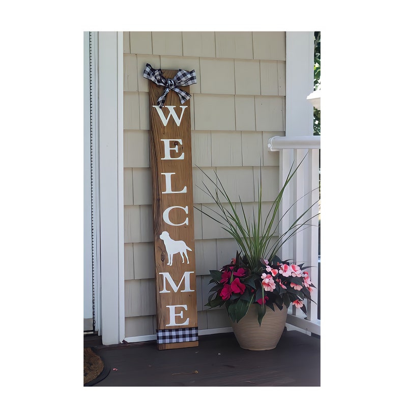 Dog Welcome Sign Pet Lover Welcome Sign Lab Porch Leaner | Etsy