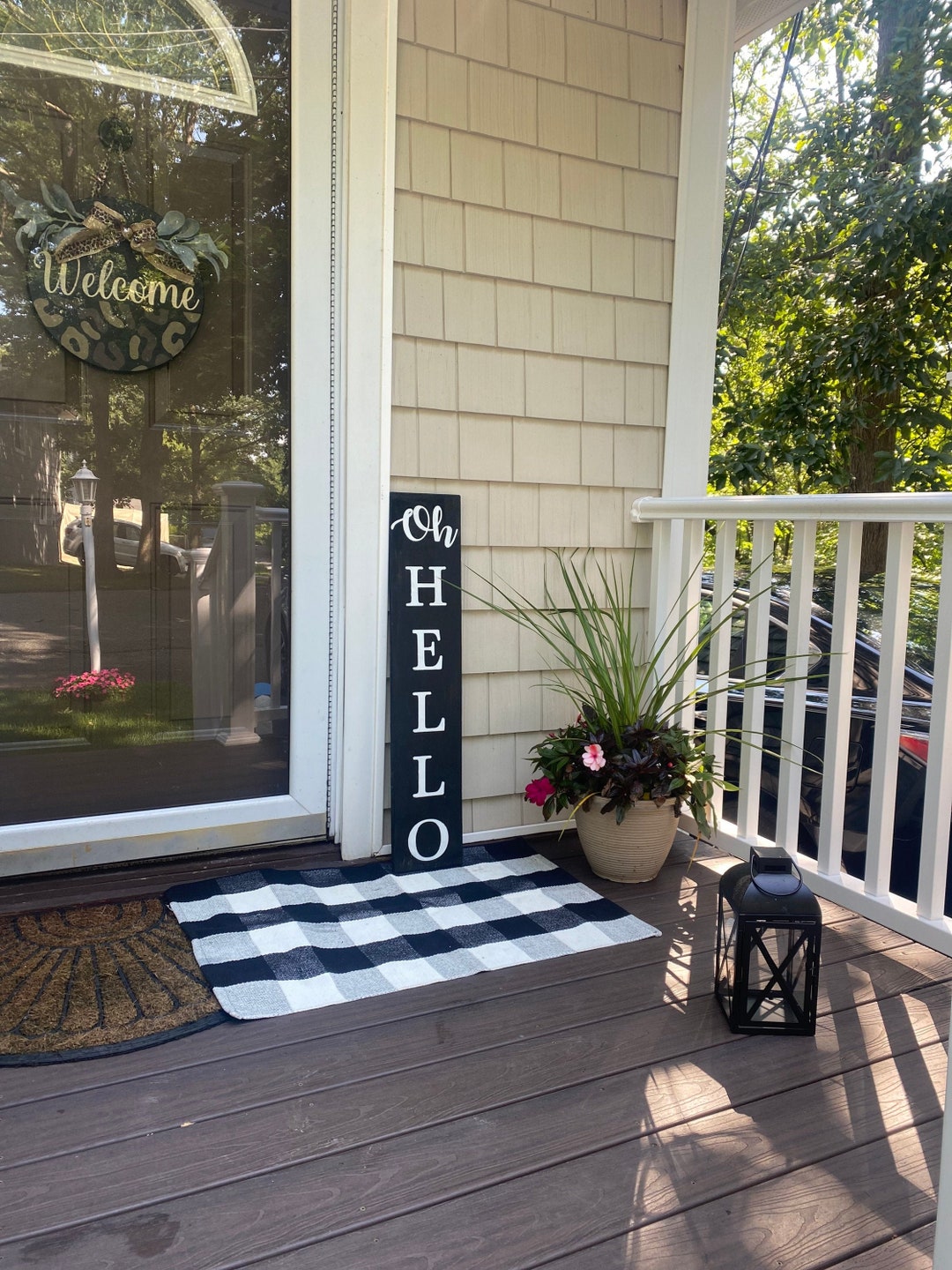 Oh Hello Porch Sign, Oh Hello Sign, Oh Hello Porch Leaner, Custom Porch ...
