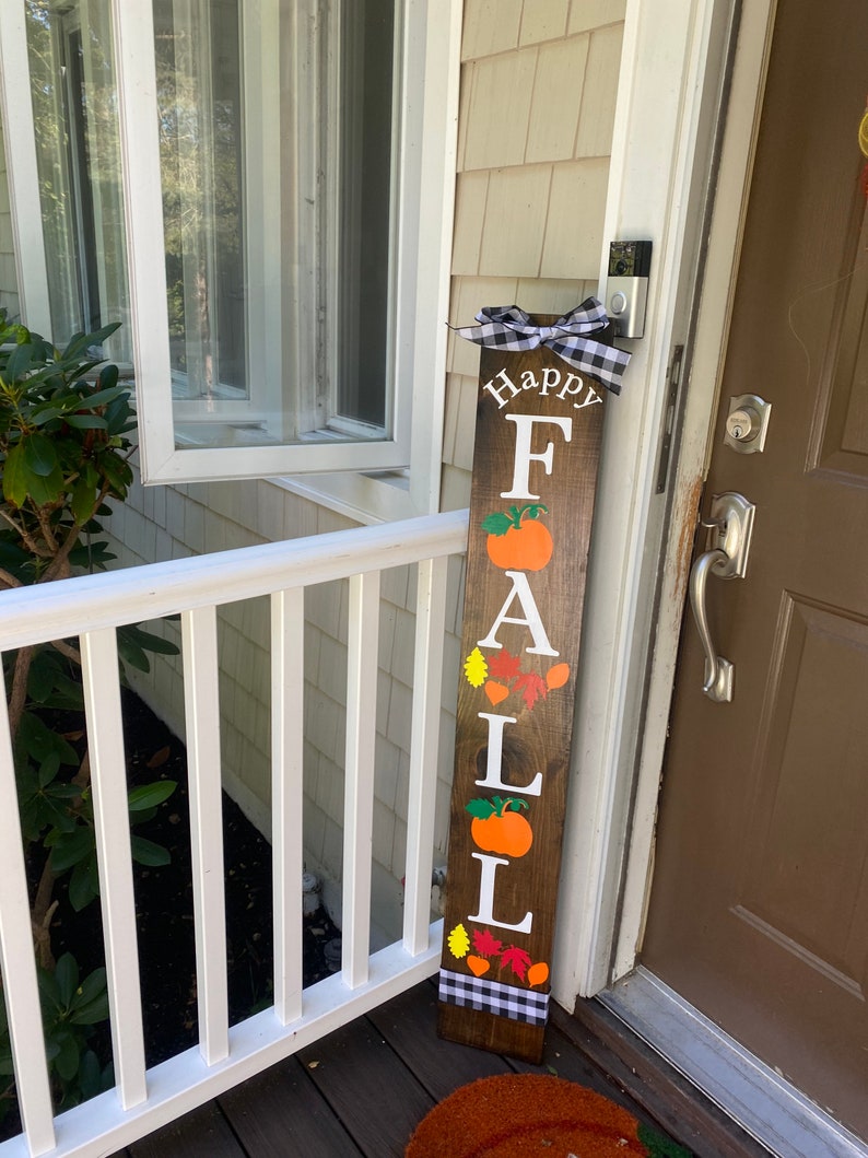 Happy Fall Sign, Fall Porch Sign, Leaning Porch Sign, Fall Porch Decor ...