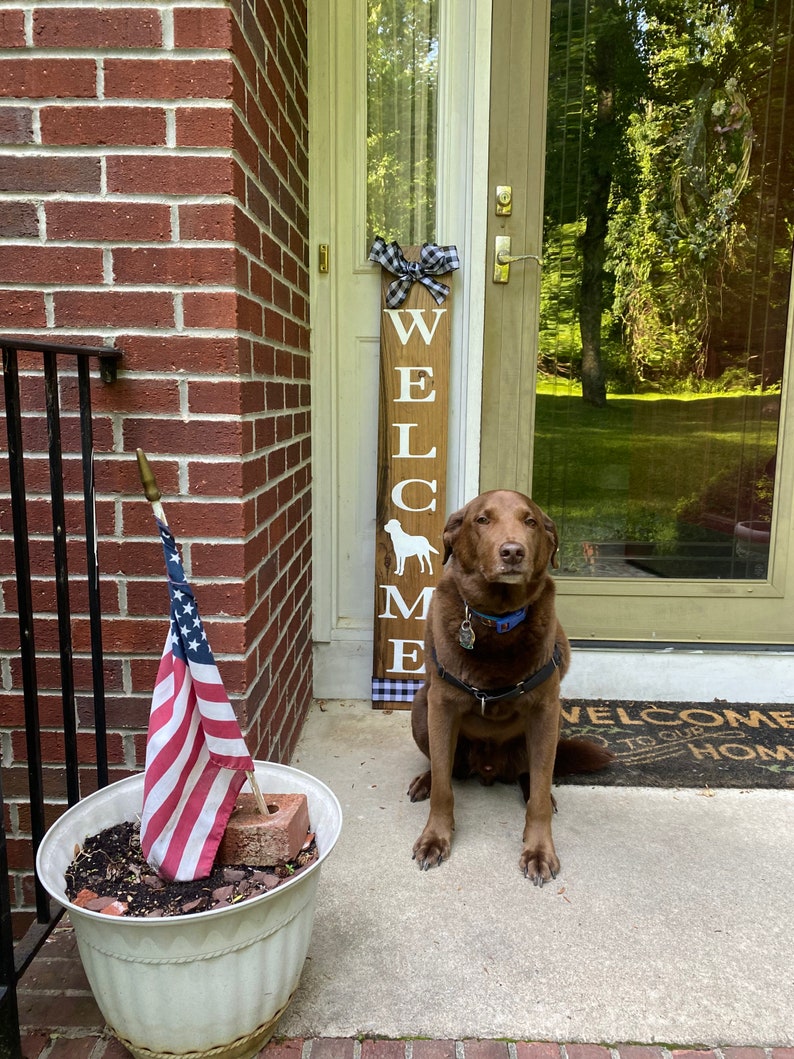 Dog Welcome Sign Pet Lover Welcome Sign Lab Porch Leaner - Etsy