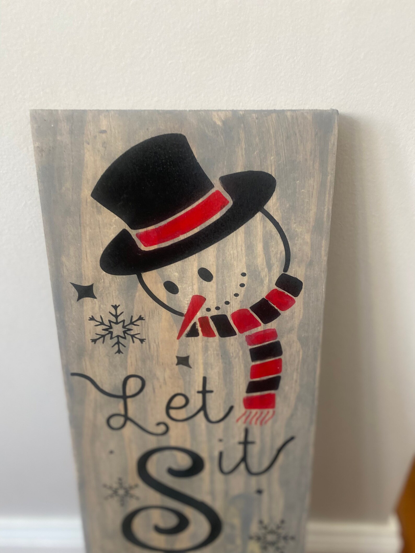 Let It Snow Sign, Winter Sign , Snowman Sign, Snowflake Sign, Front ...
