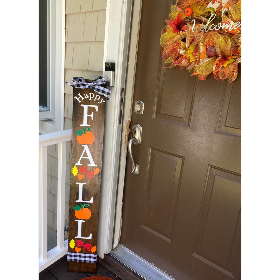 Happy Fall Sign, Fall Porch Sign, Leaning Porch Sign, Fall Porch Decor ...