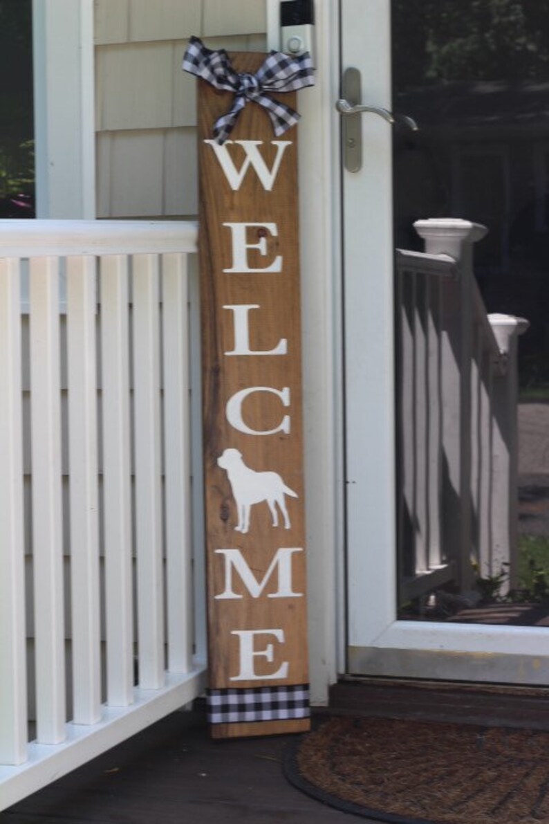 Dog Welcome Sign Pet Lover Welcome Sign Lab Porch Leaner | Etsy