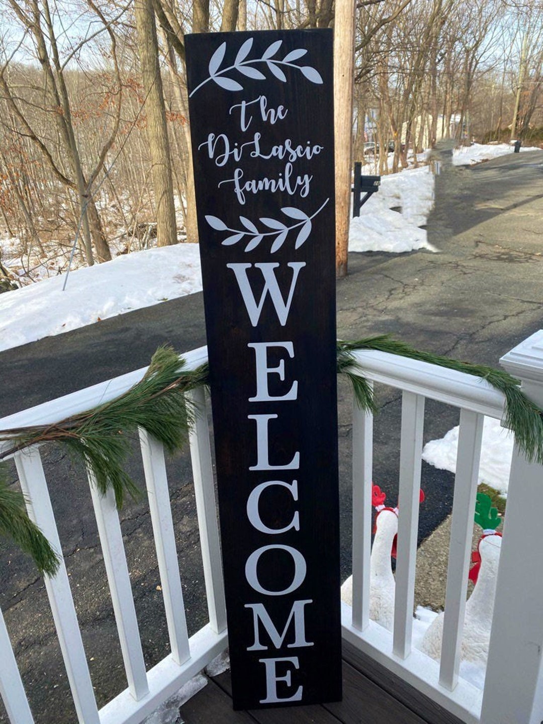 Giant 11.5 Inch Welcome Sign, Entryway Sign, Custom Wood Sign, Custom 5 ...