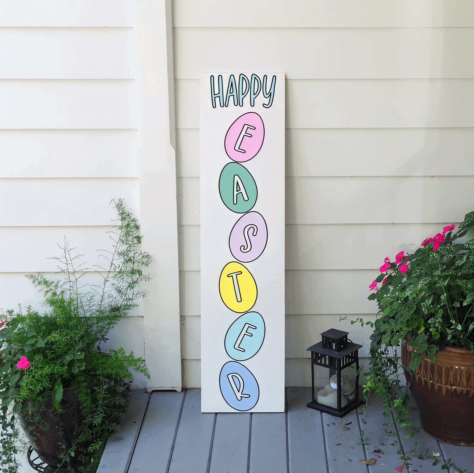 Easter Porch Sign Happy Easter Porch Sign Easter Bunny | Etsy