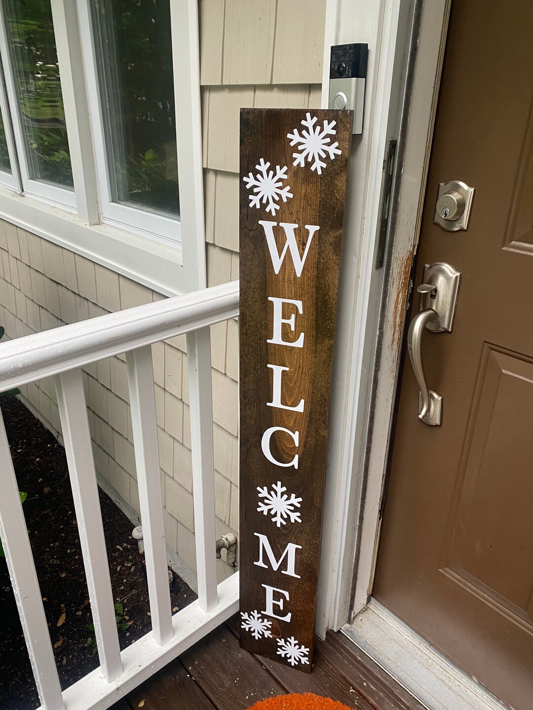 Snowflake Porch Sign, Snowflake Welcome Sign, Snowflake Porch Leaner ...