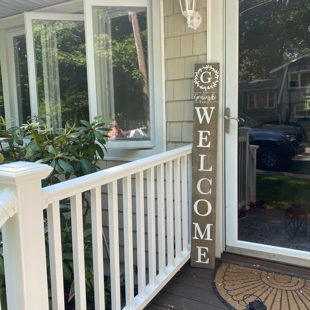 Last Name Welcome Sign, Last Name Porch Leaner, Last Name Sign, Family ...