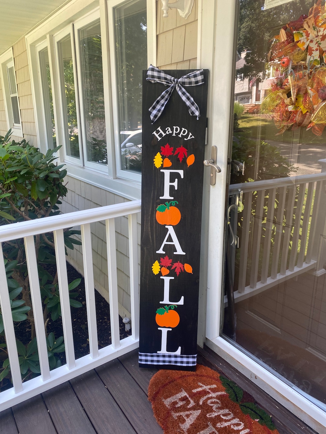 Happy Fall Sign, Fall Porch Sign, Leaning Porch Sign, Fall Porch Decor ...